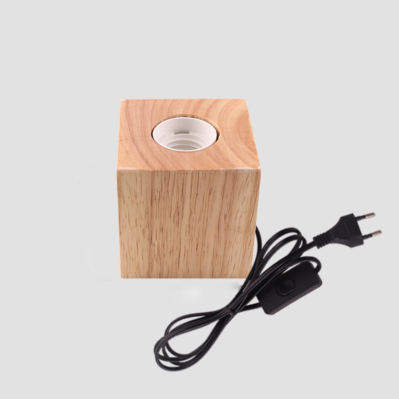 Modern Wooden Table Lamp Holder Creative Oak Table Light Holder Wooden ...