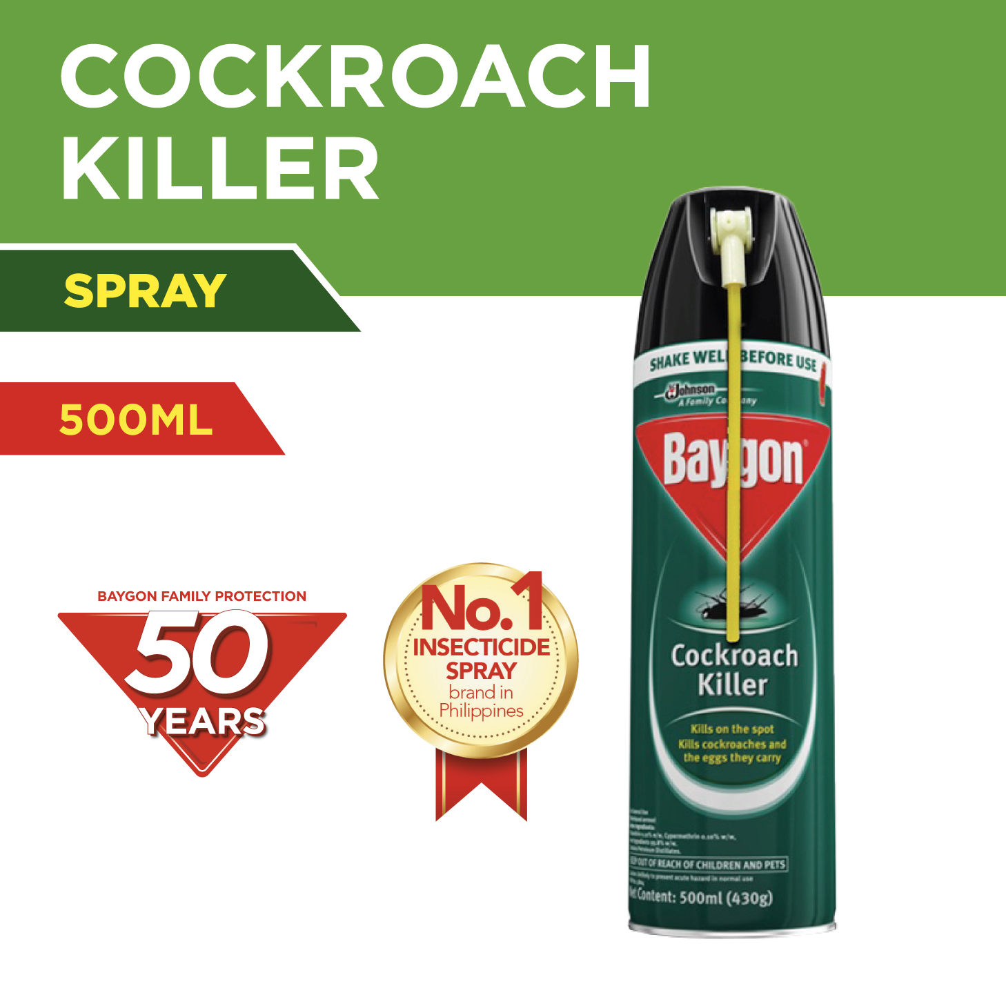 Baygon Cockroach Killer Aerosol - 500ml | Lazada PH