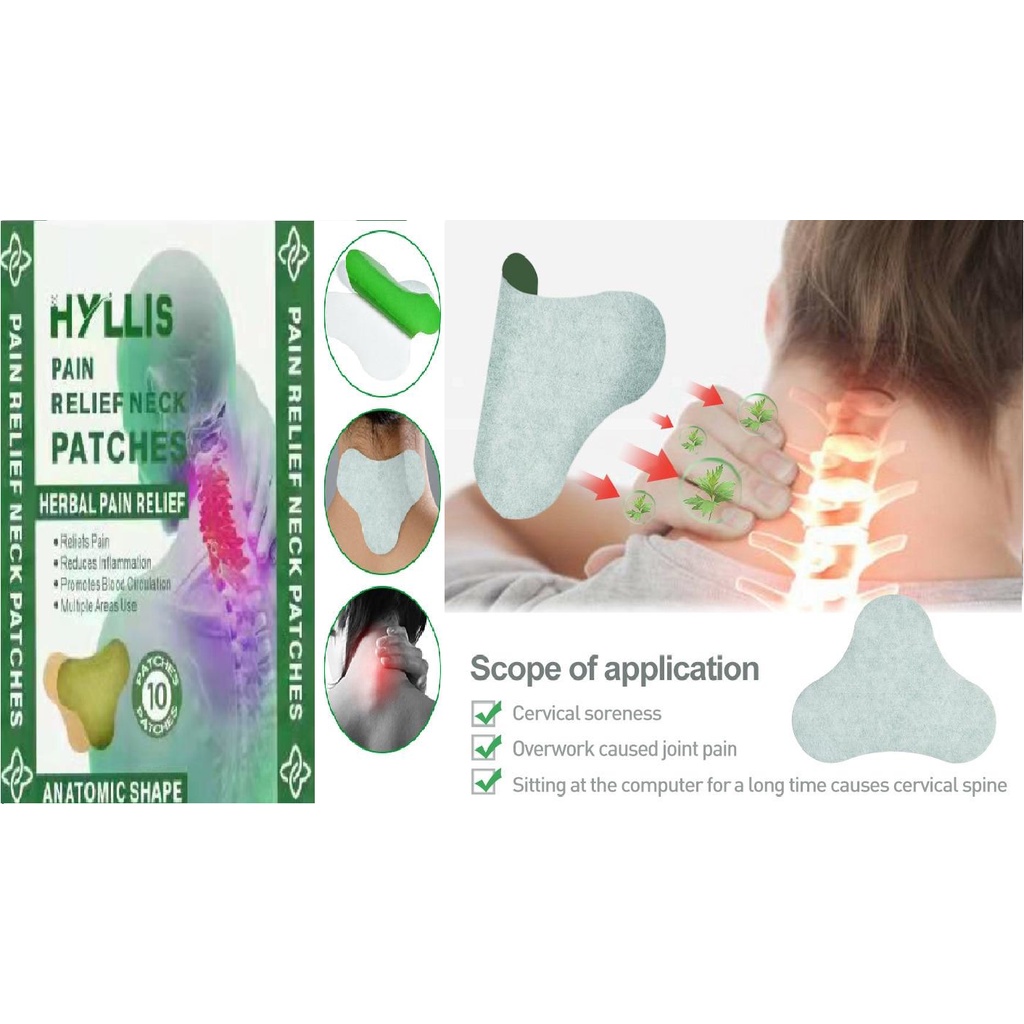 10pcs Stiff Neck Patch Pain Reliever Shoulder Back Knee Relief Cervical ...