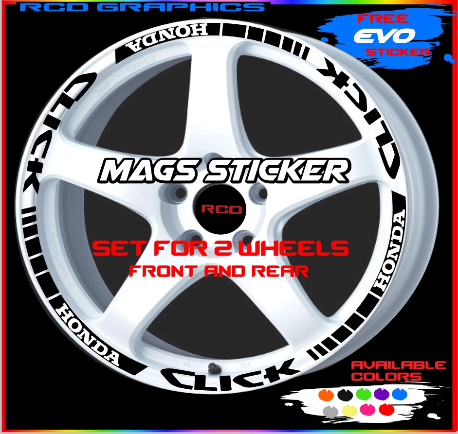 Honda Click mags sticker fit to all version good for 2 wheels dsgn3 ...