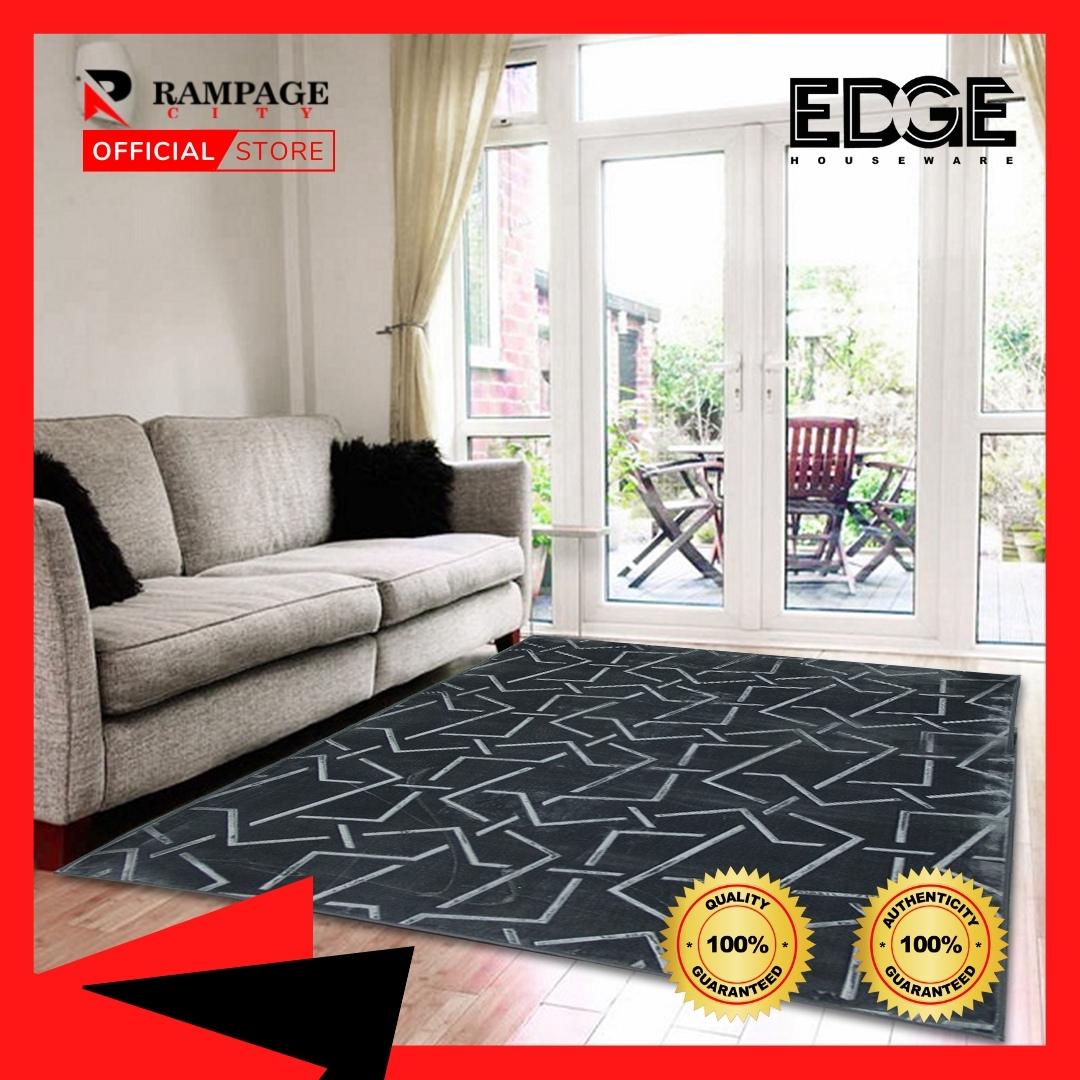 Edge - Midnight Fluffy Rug Carpet Contemporary Living & Bedroom Soft ...