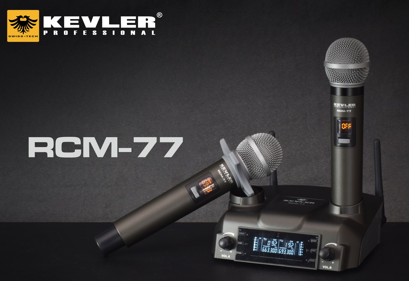 Kevler Professional RCM-77 UHF Professional Wireless Rechargeable ...