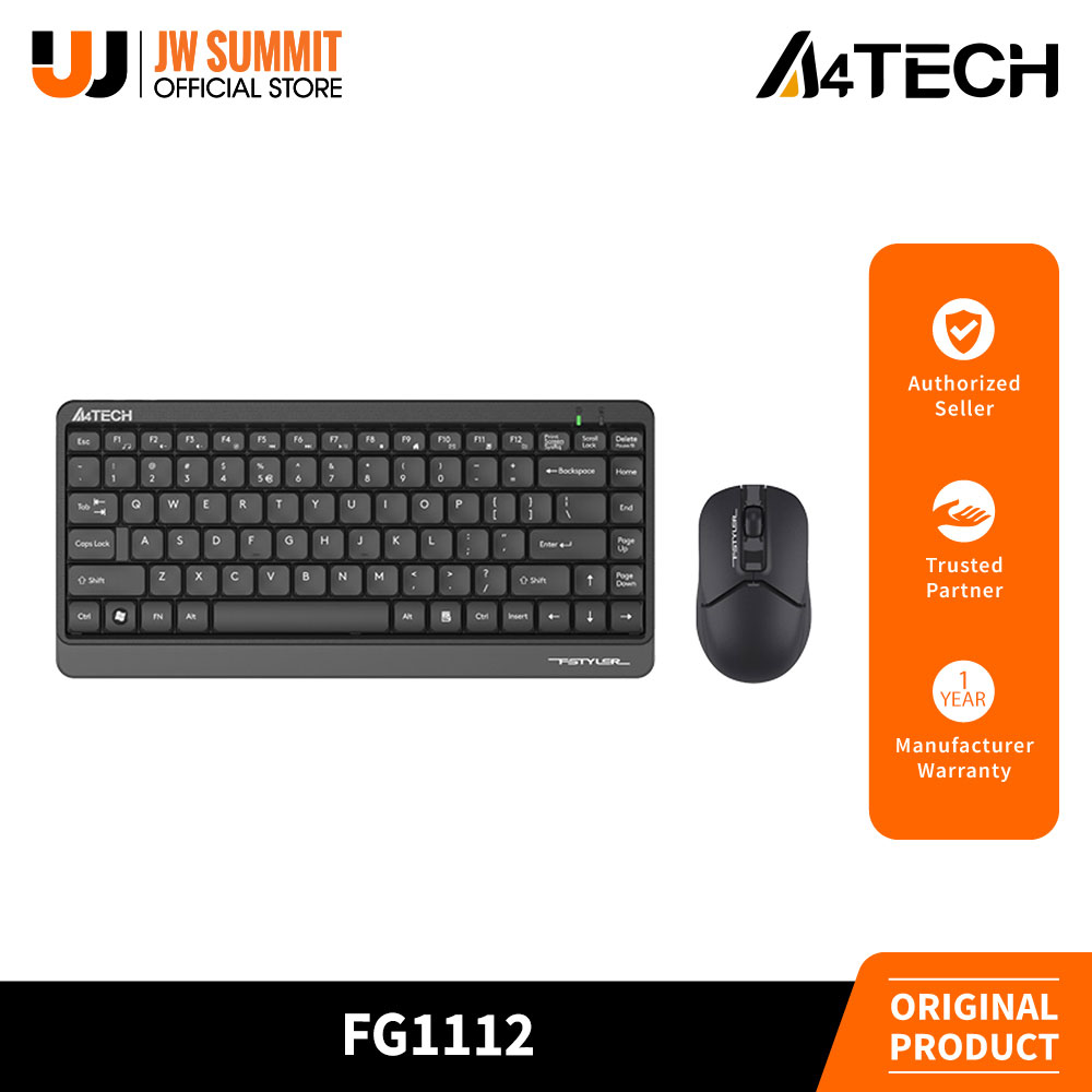 A4Tech FG1112 2.4G Power-Saving Compact Desktop Set Keyboard and Mice | Lazada PH
