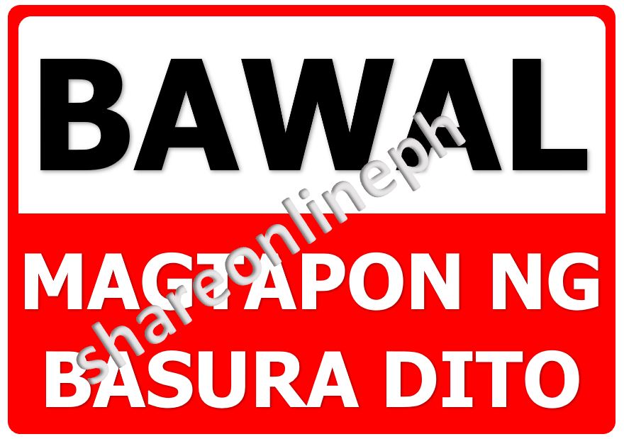 Bawal Magtapon ng Basura | No Littering | Laminated Signages | Sign ...
