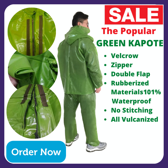 Electronic PH - Best Green Kapote Vulcanized Rubber Rain Coat , GREEN ...