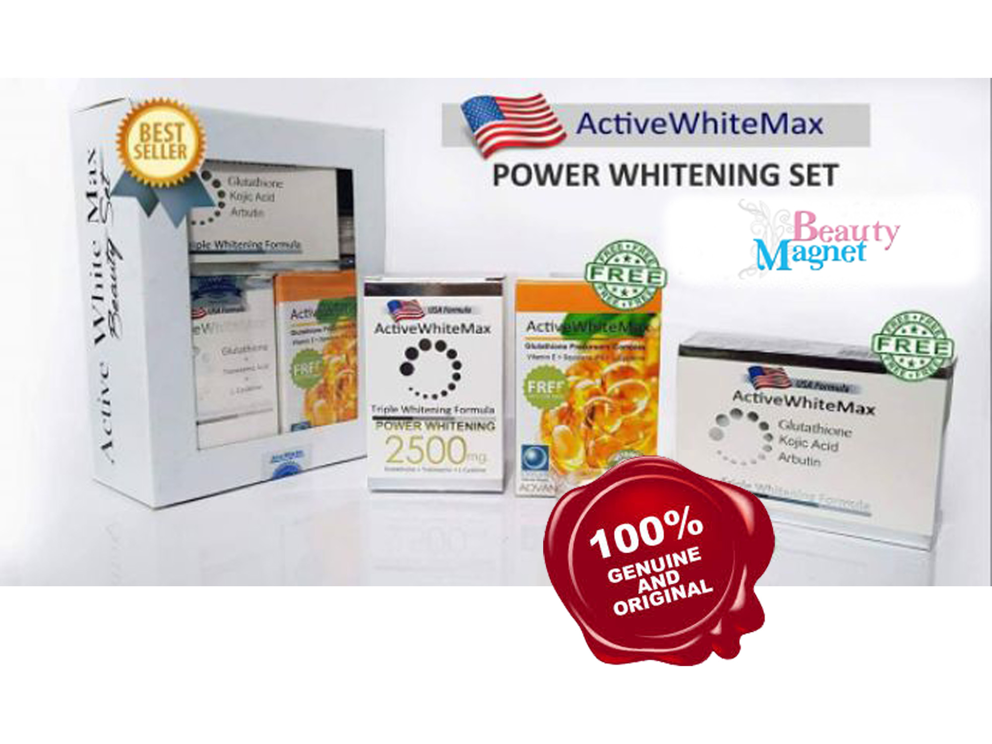 Active White Max Triple Whitening Glutathione 2500mg Skin Whitening ...
