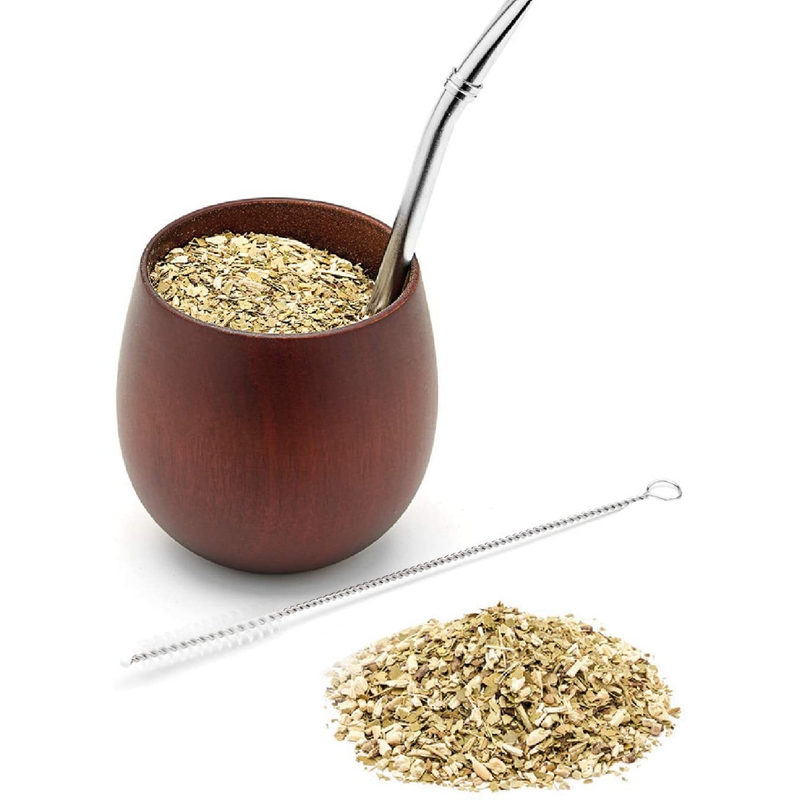 Wooden Yerba Gourd Mate Tea Set Handmade Natural Wood Coffee Water Mate ...