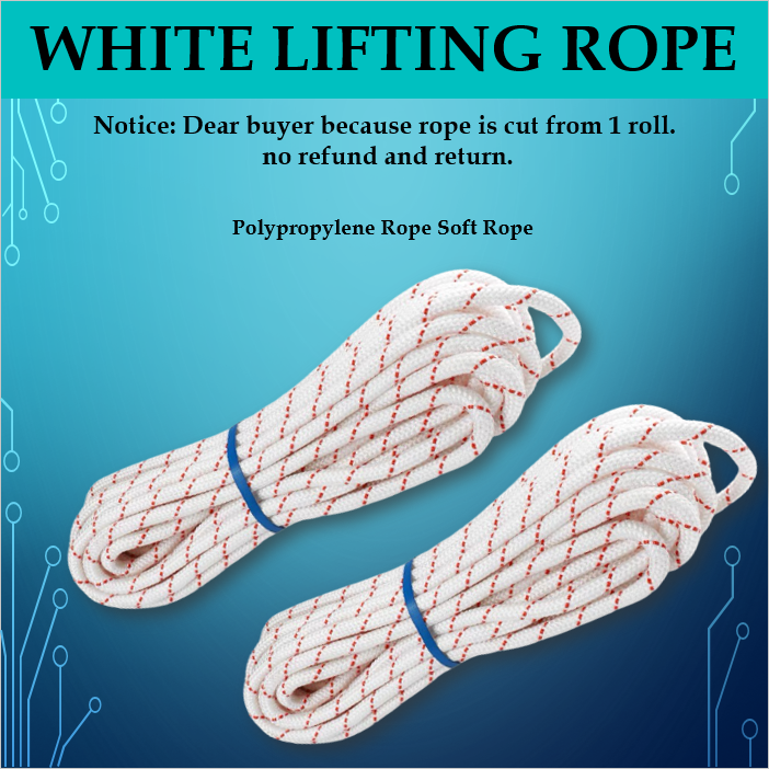 Equipment Pro 5m -10m 6mm White Lifting Rope Safety Rope, Braided Rope ...
