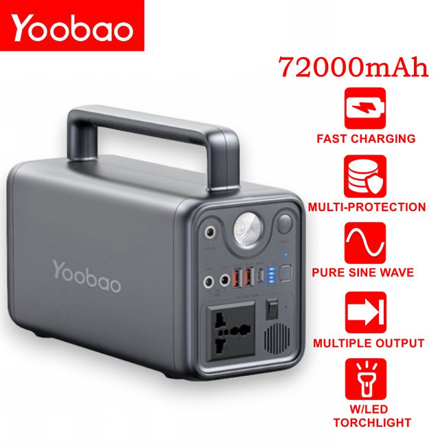 Yoobao EN300WLPD 220V 300W 72000mAh Pure Sine Wave Power Station Portable Large Capacity ...