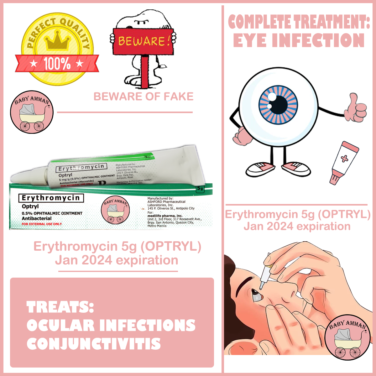 Erythromycin opthalmic eye ointment 5g (OPTRYL) - baby takiz store ...
