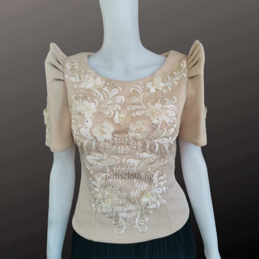 Modern FILIPINIANA Ladies BARONG TAGALOG Blouse In Mestiza Sleeves ...