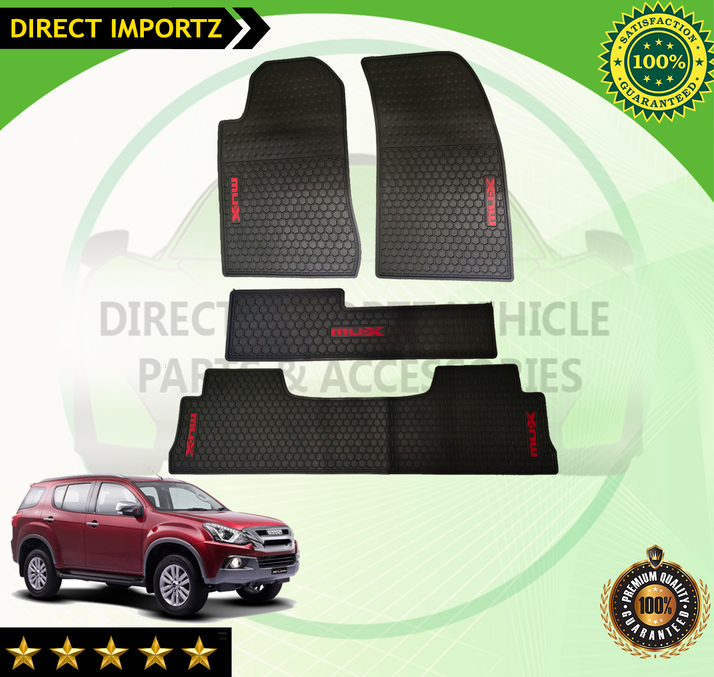 Isuzu Mux 2014 to 2022 OEM Premium Rubber Matting Black lining 2015 ...