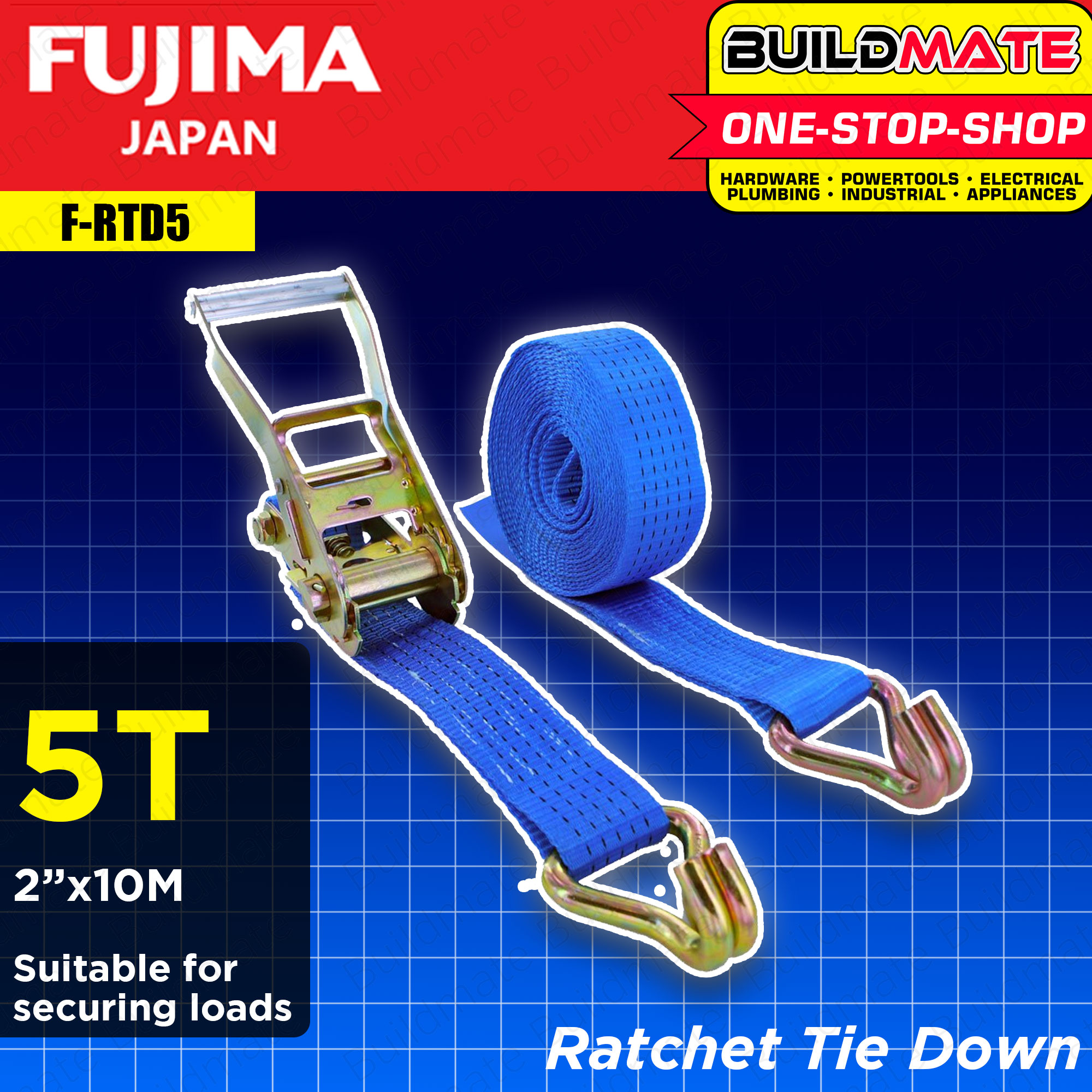 FUJIMA JAPAN Ratchet Tie Down High Quality Heavy Duty 5T 5 TONS FRTD5 ...