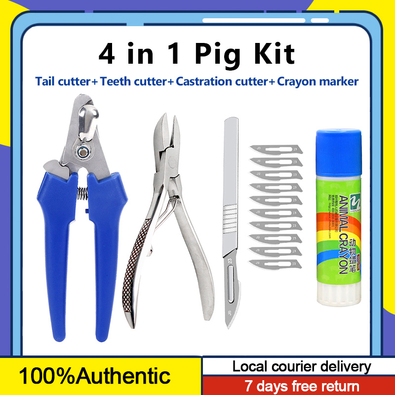 4 in 1 Pig Kit Pig tail cutter + Piglets tooth cutter + Piglet ...