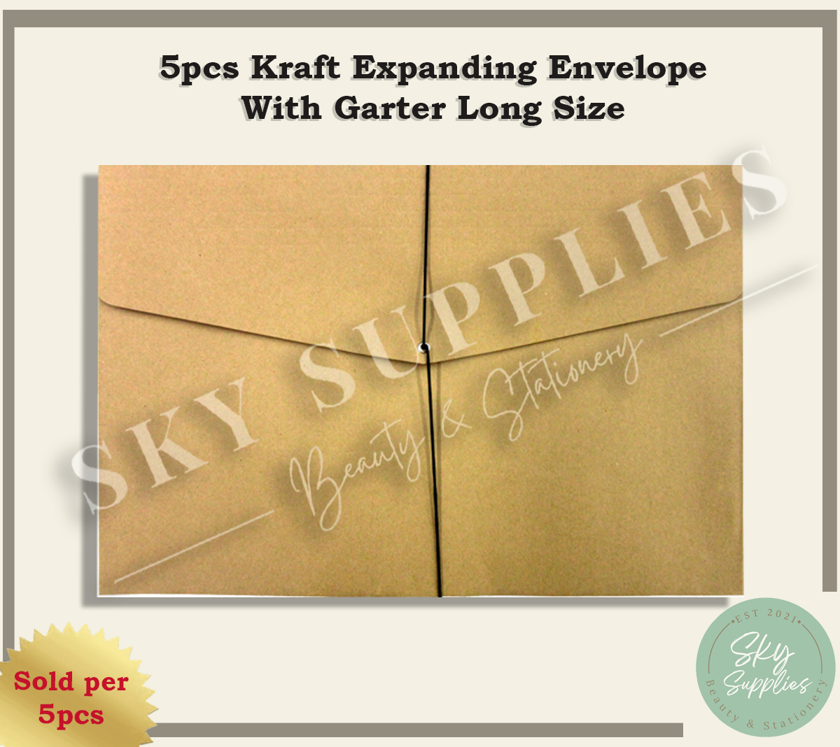 5pcs KRAFT Expanding Envelope With Garter Long Size | Lazada PH