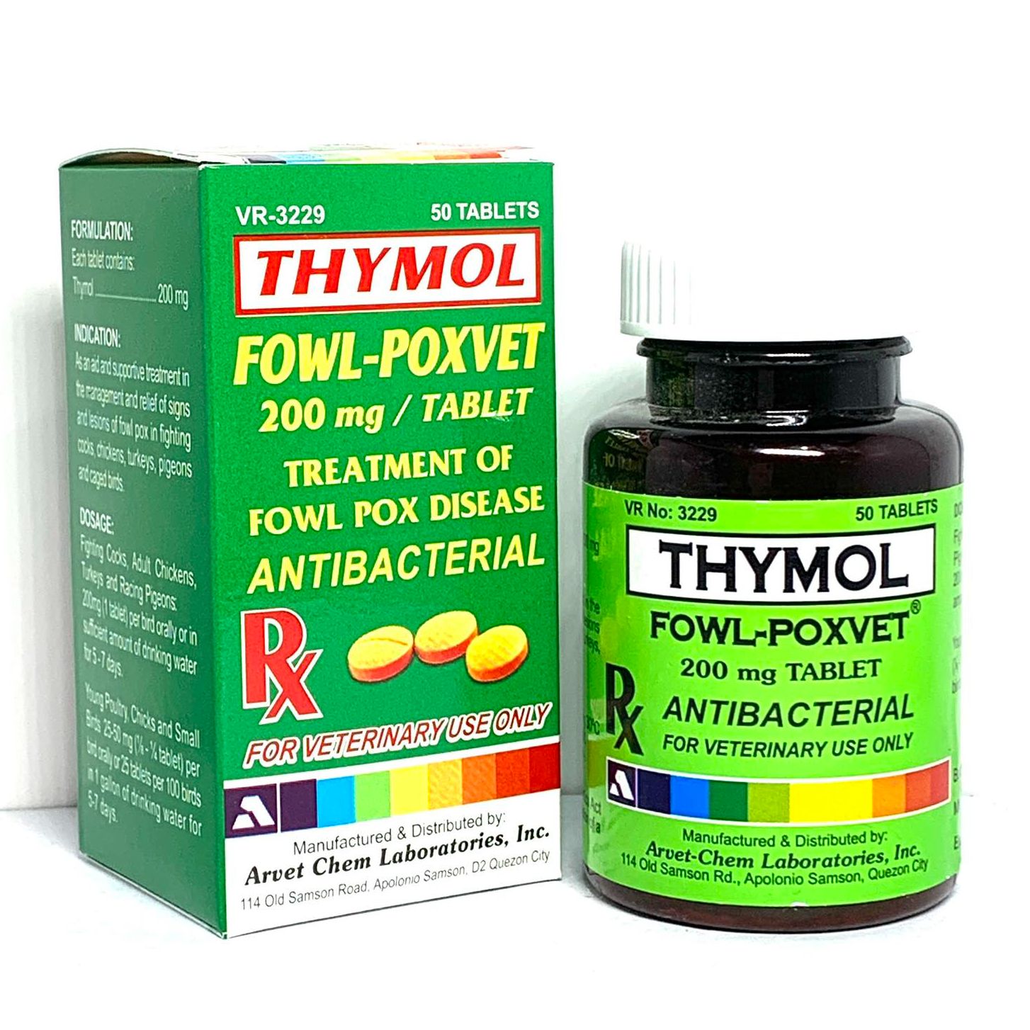 [FCR AGRIVET] THYMOL FOWL-POXVET 50 TABLETS FOR GAMEFOWL ROOSTER / FOR ...