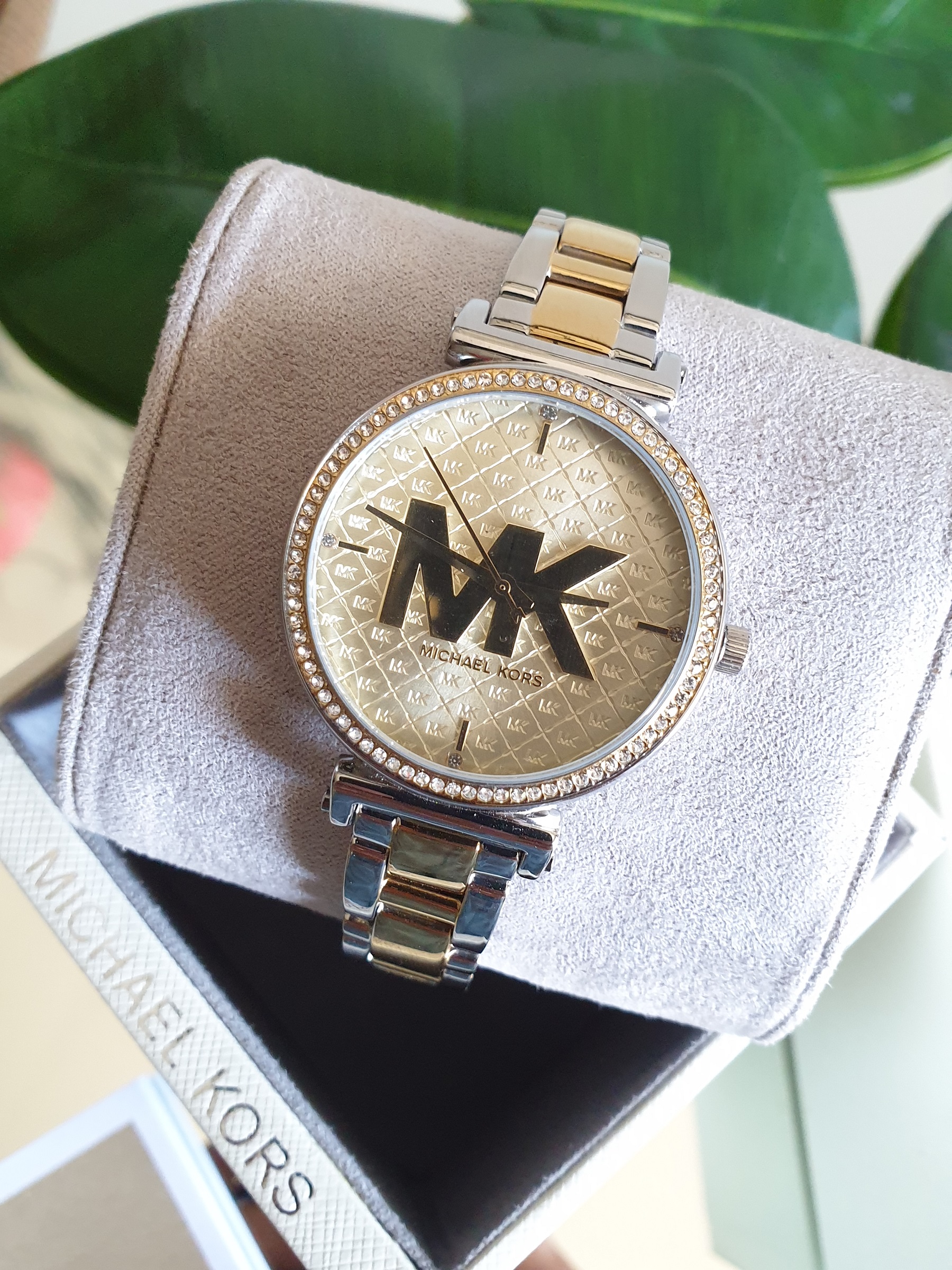 Michael Kors Sofie MK4334 Three-Hand Two - Tone Silver Gold, Gold Dial ...