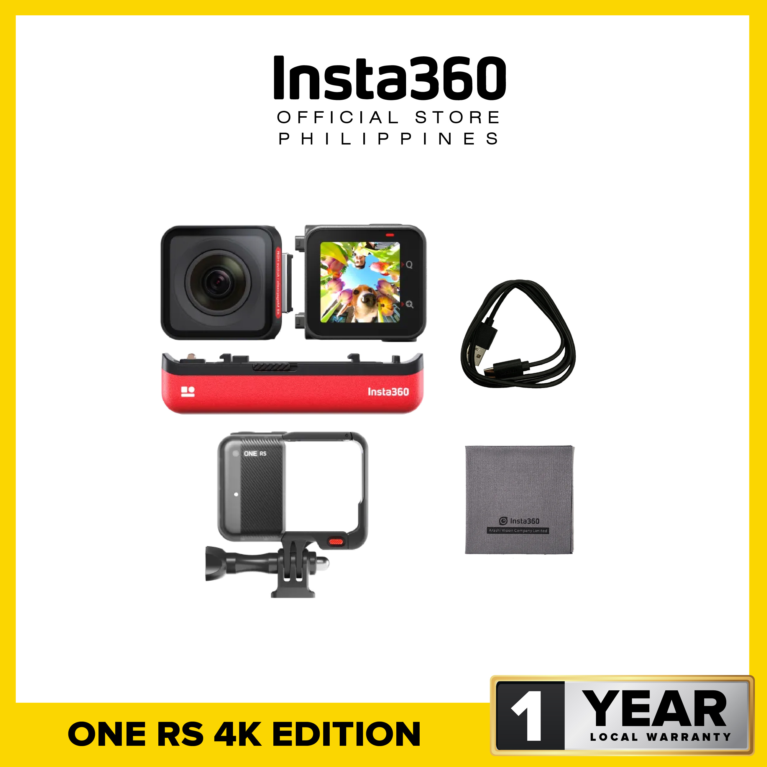 Insta 360 ONE RS 4K Waterproof Action Camera with 1/2" 48MP Image ...