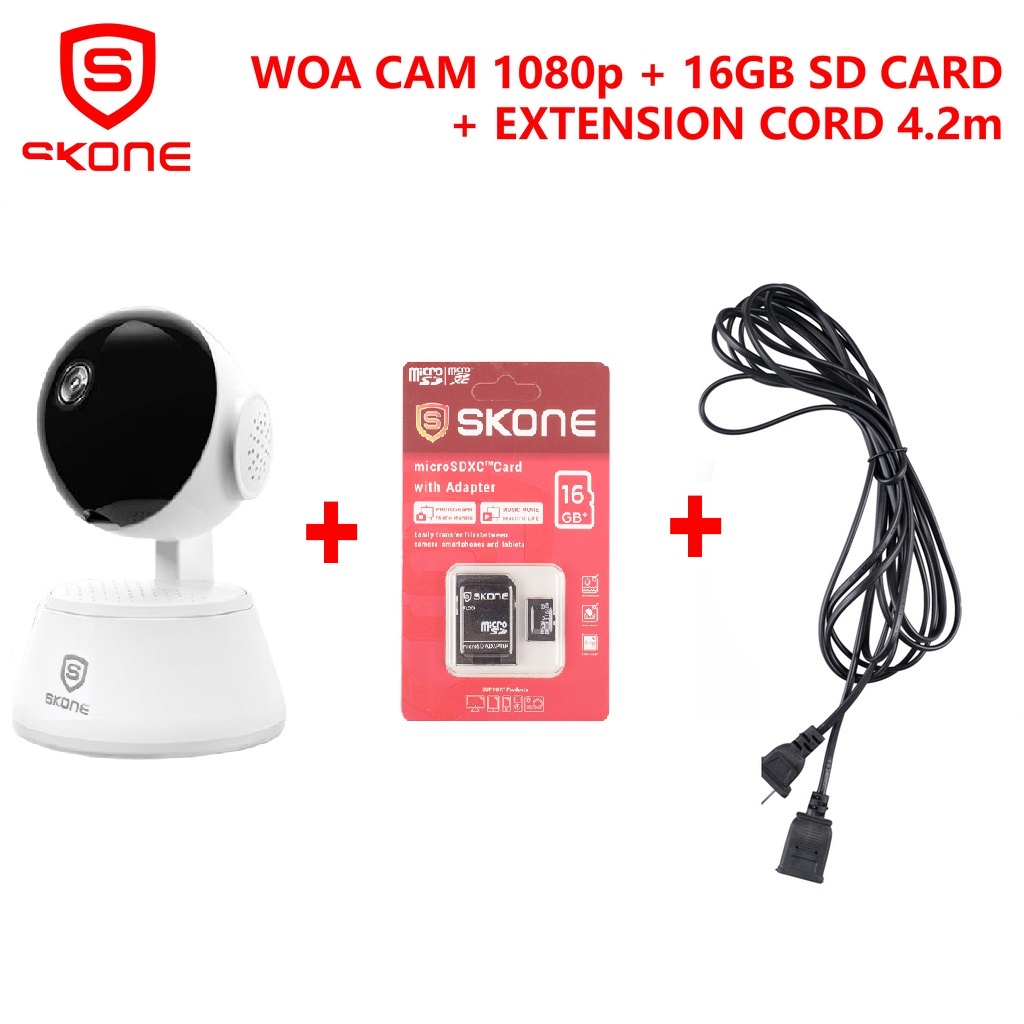 SKONE CCTV Camera WiFi Connect To Cellphone 1080p Smart Security 360 ...