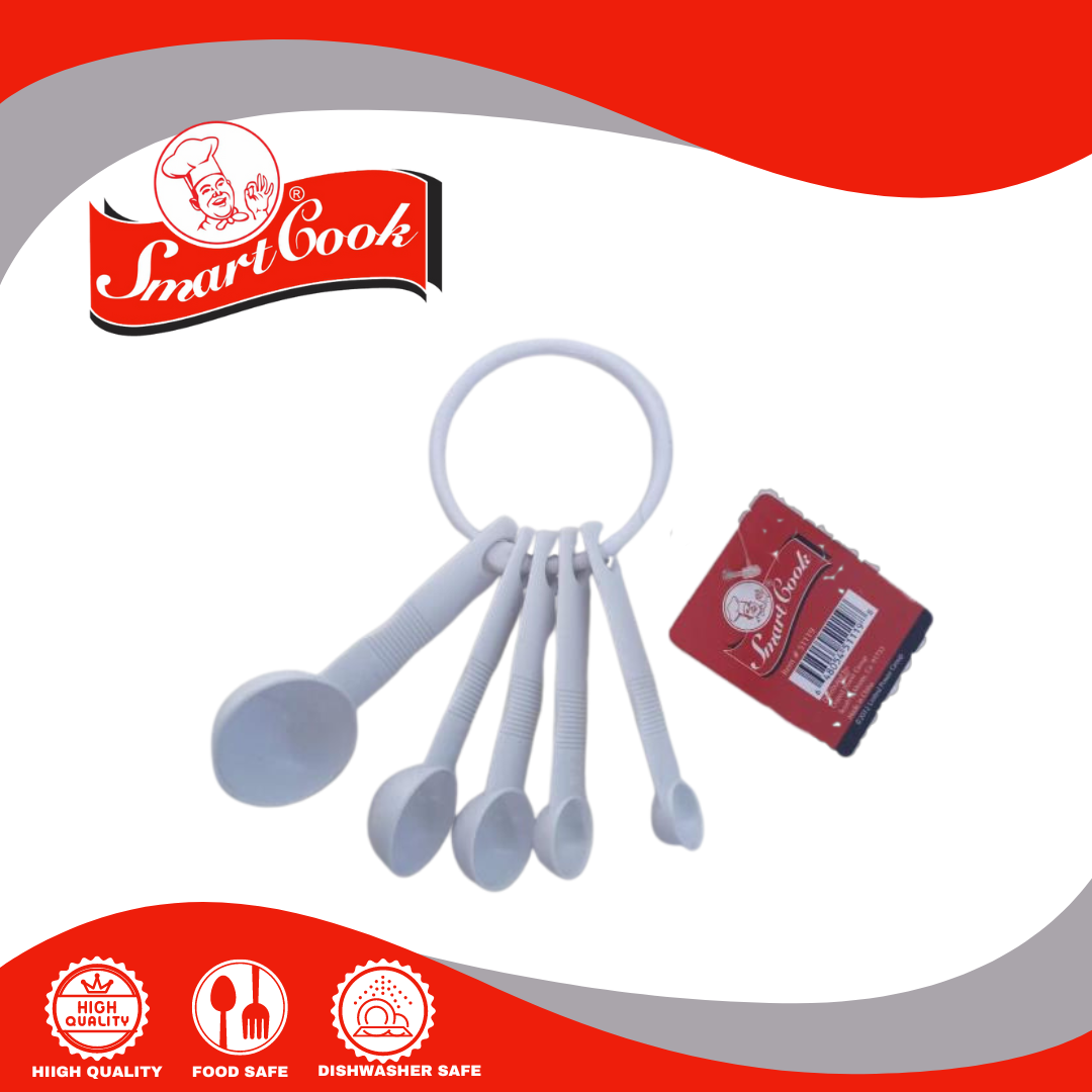 Smartcook ABS Plastic Measuring Spoons White Color 4pcs, 1/4 Tsp. 1/2 ...