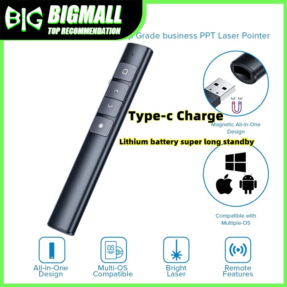 2.4G Rechargeable Wireless PowerPoint Presenter Clicker With Laser ...