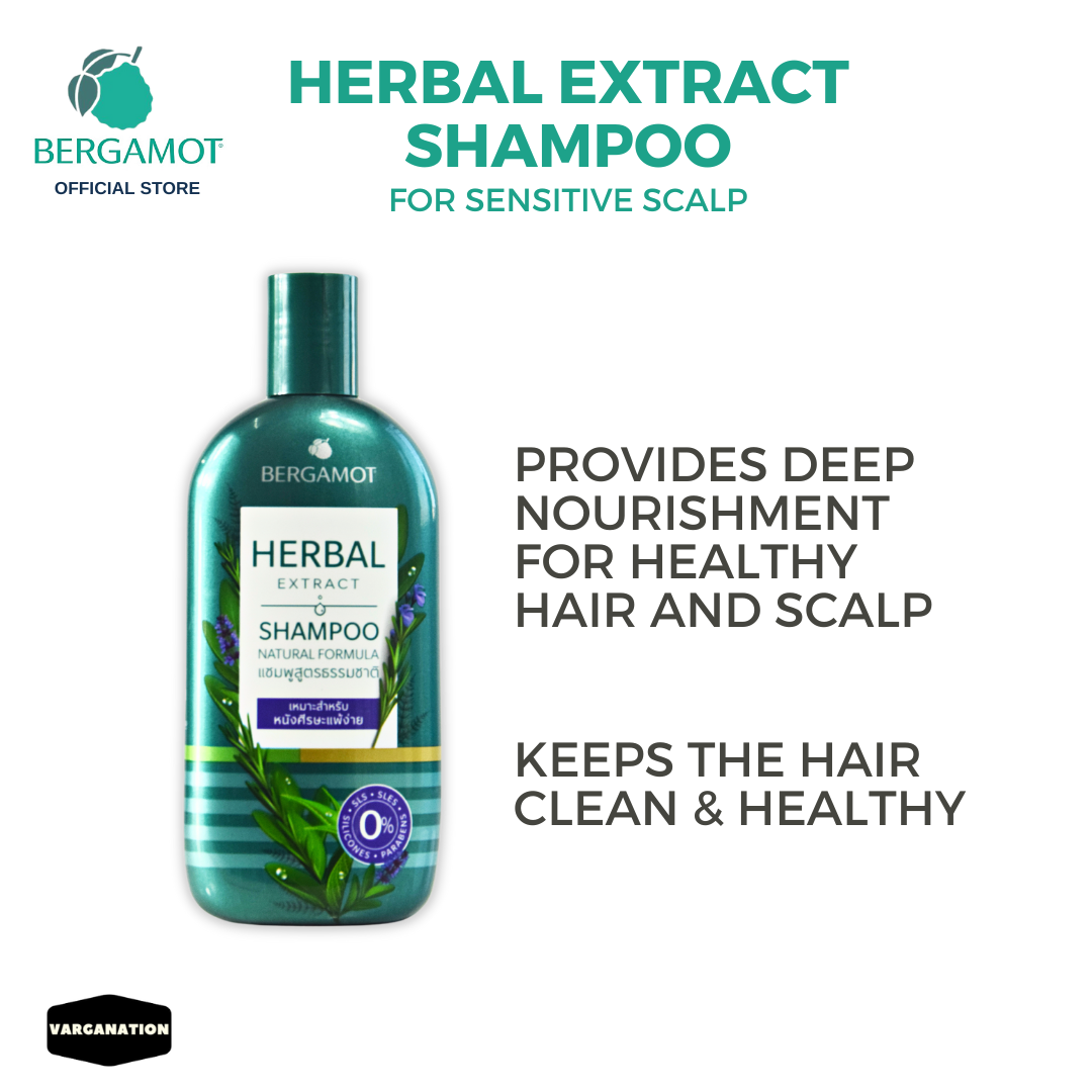 Bergamot® Herbal Extract Shampoo 200ML Natural Formula Sensitive Scalp ...