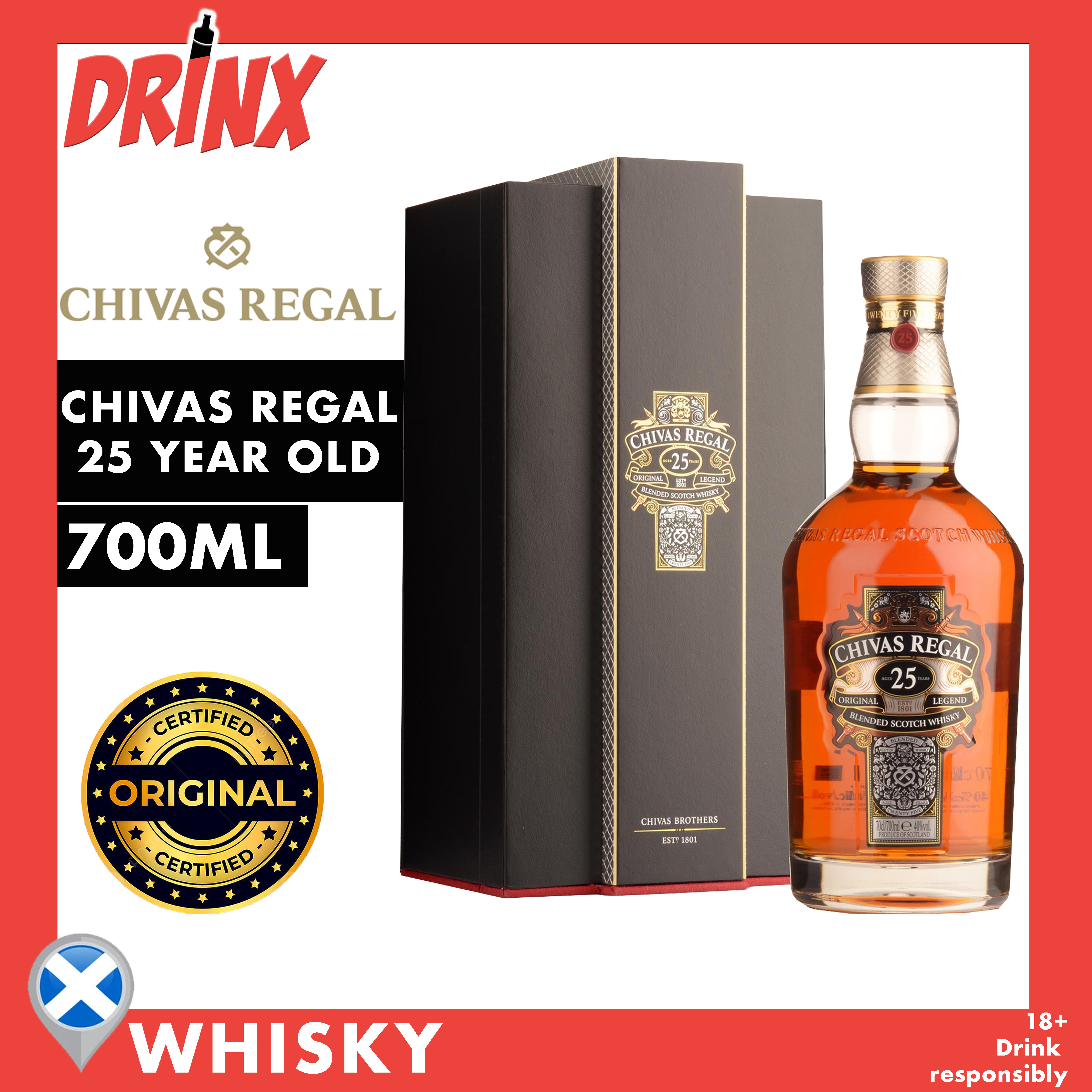 Chivas Regal Aged 25 Years Blended Scotch Whisky 700mL | Lazada PH
