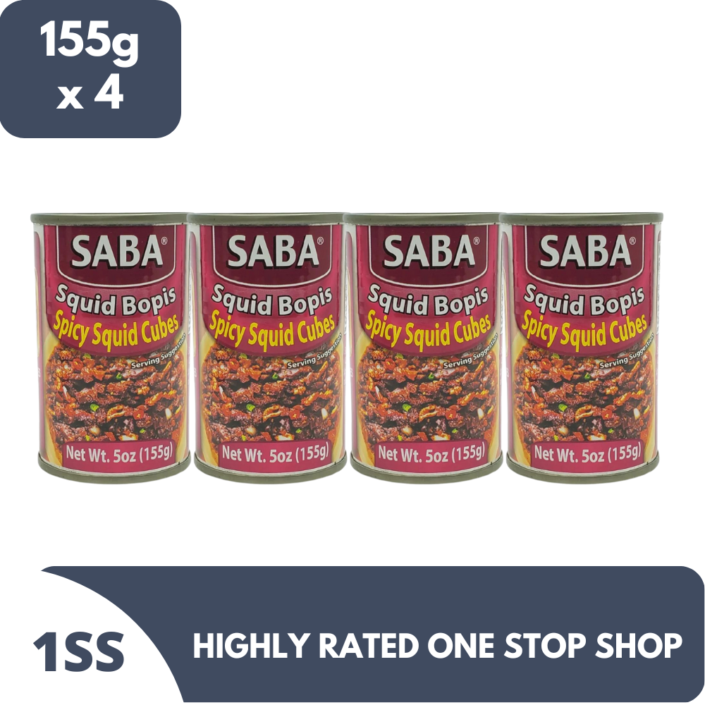 Saba Squid Bopis Spicy Squid Cubes 155g x 4 | Lazada PH