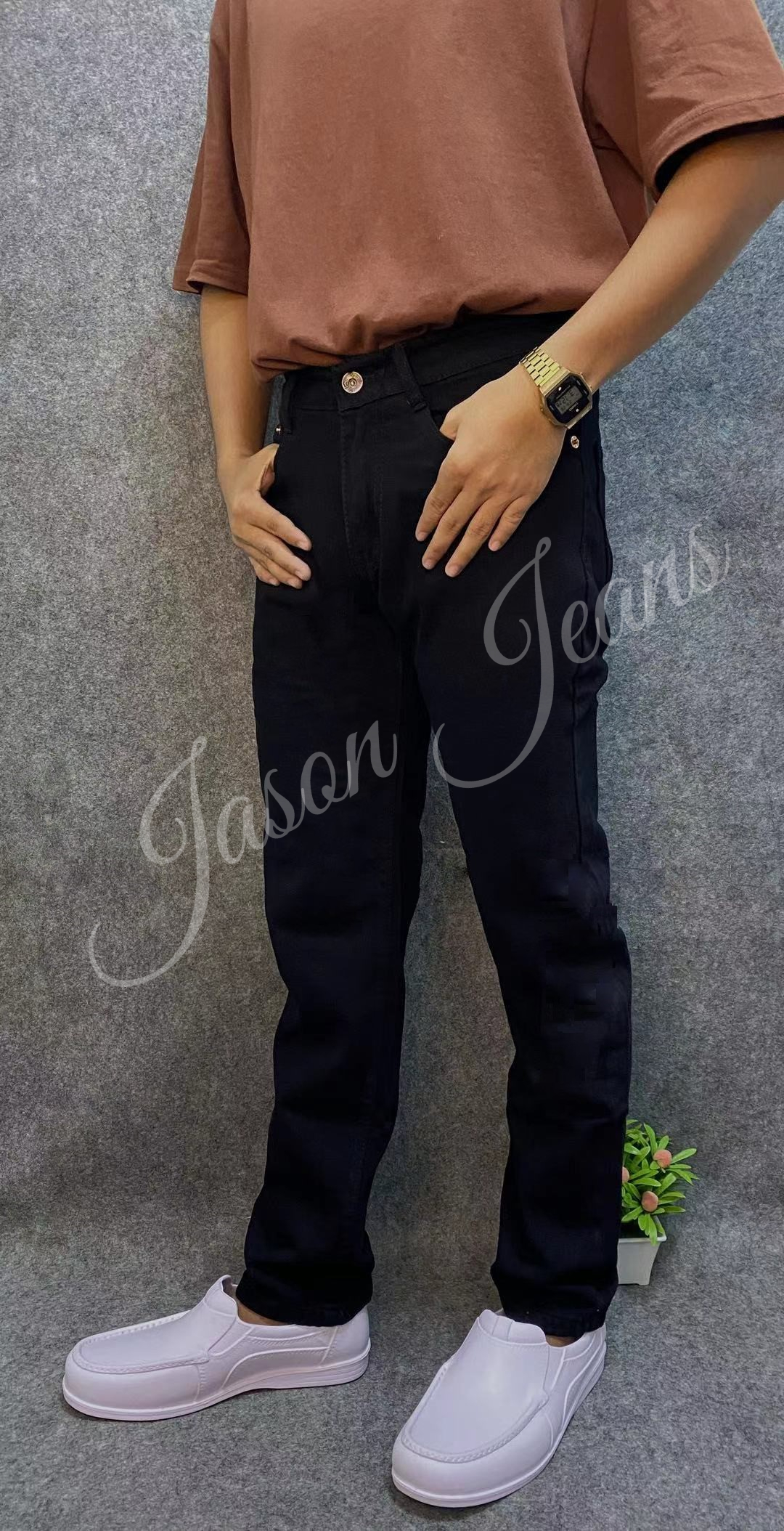 Plain Black maong denim Not Stretchable Jagthug | Lazada PH