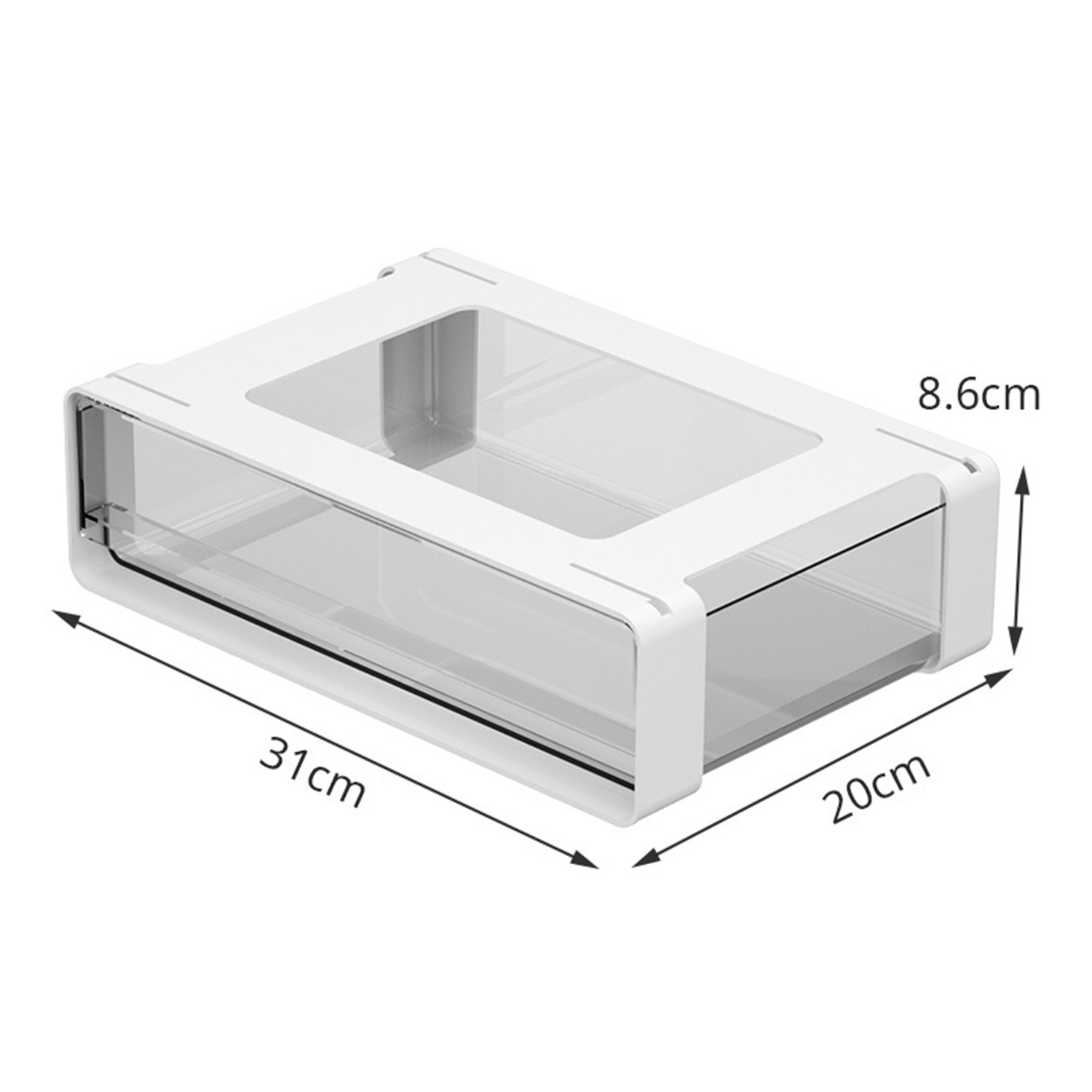 Under Desk Drawer Punch-Free Hidden Storage Box Hidden Pencil Tray Pen ...