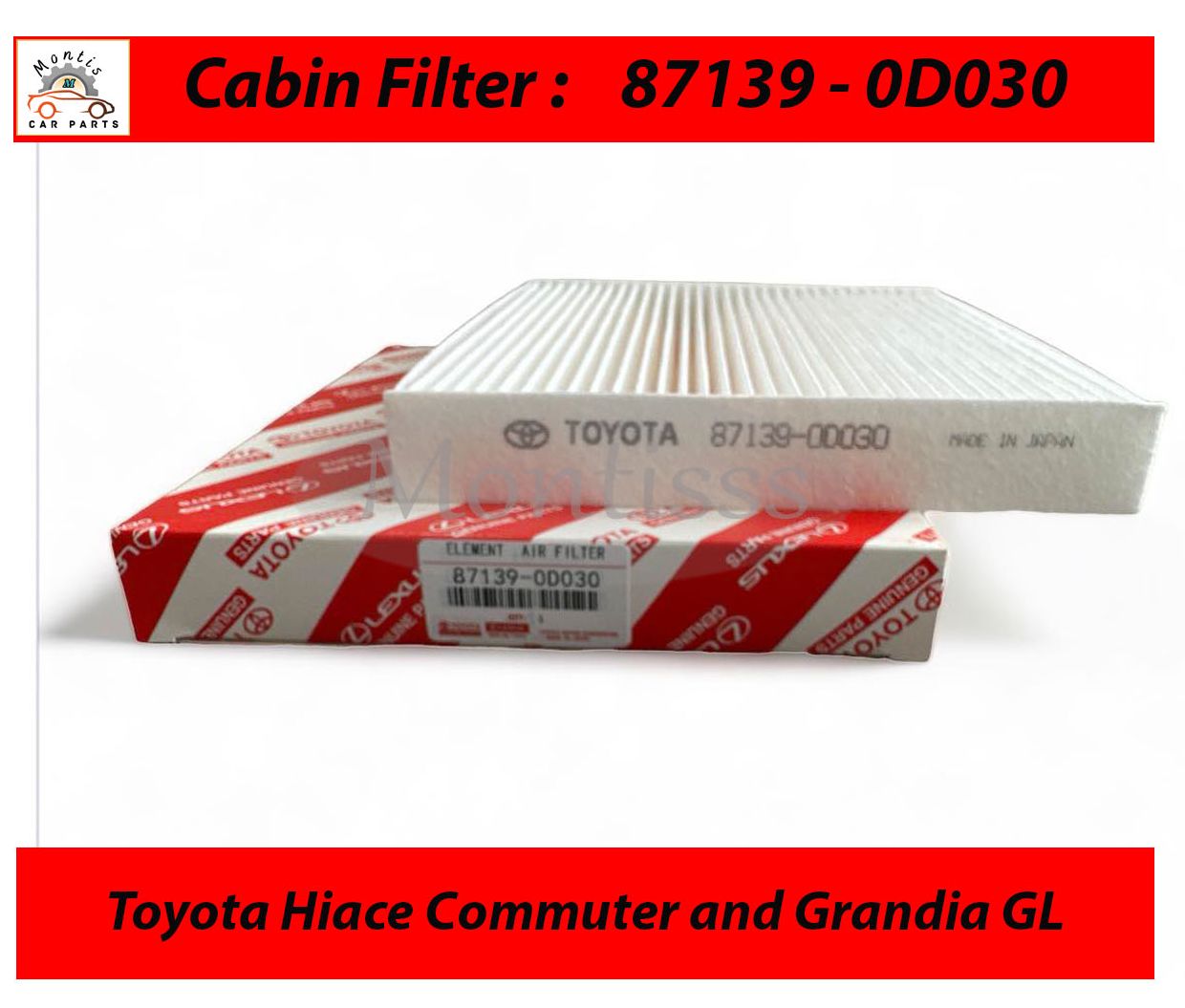 Cabin Filter for Toyota Hiace Commuter / Grandia GL (2005 - 2018) 87139 ...