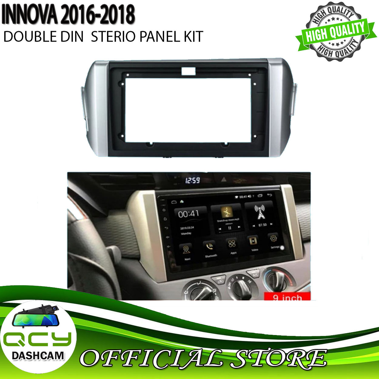 TOYOTA Innova 2016-2018 9inch Car Dashboard Double Din Stereo Dash ...