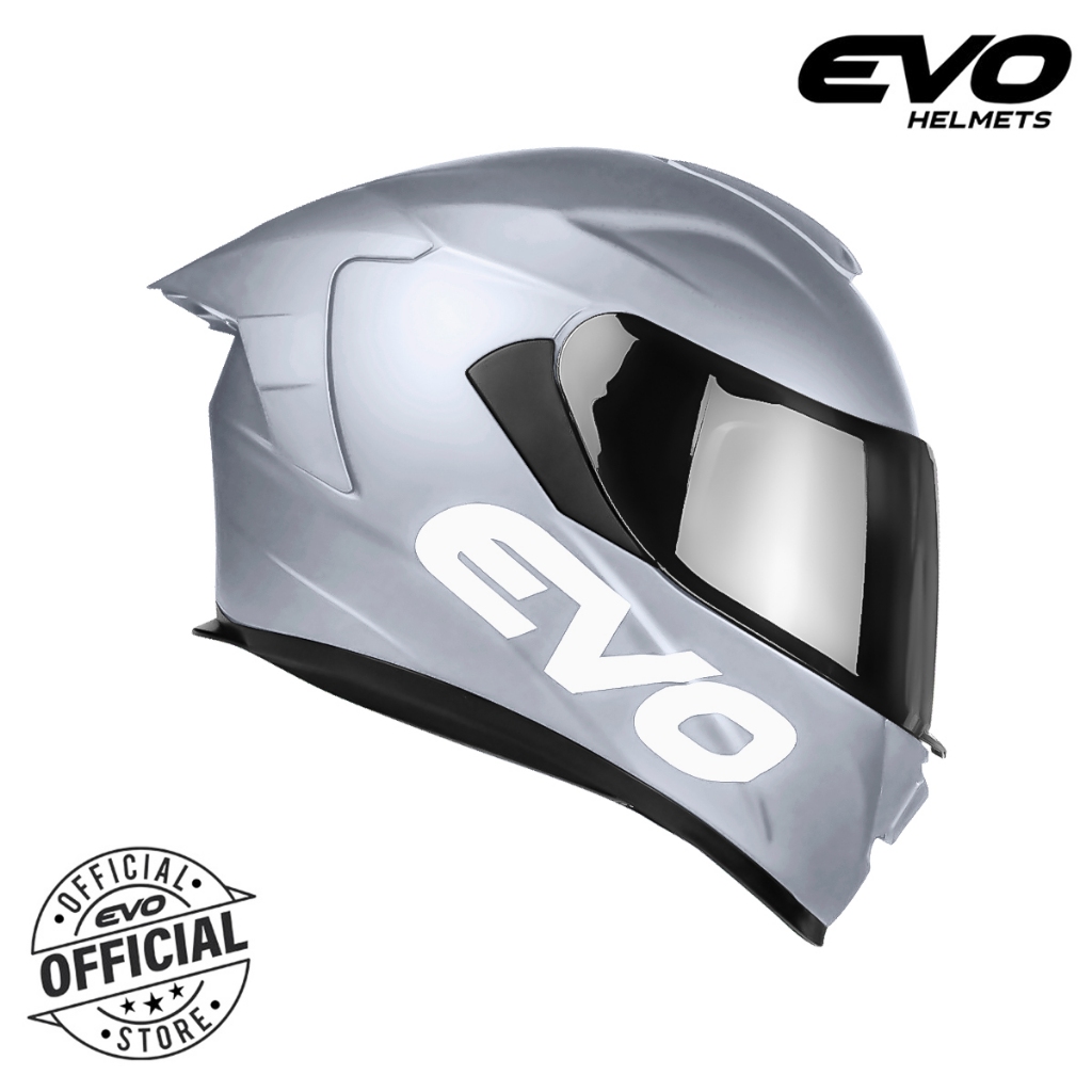 EVO GT-PRO Plain Dual Visor Full Face Helmet with Free Clear Lens ...