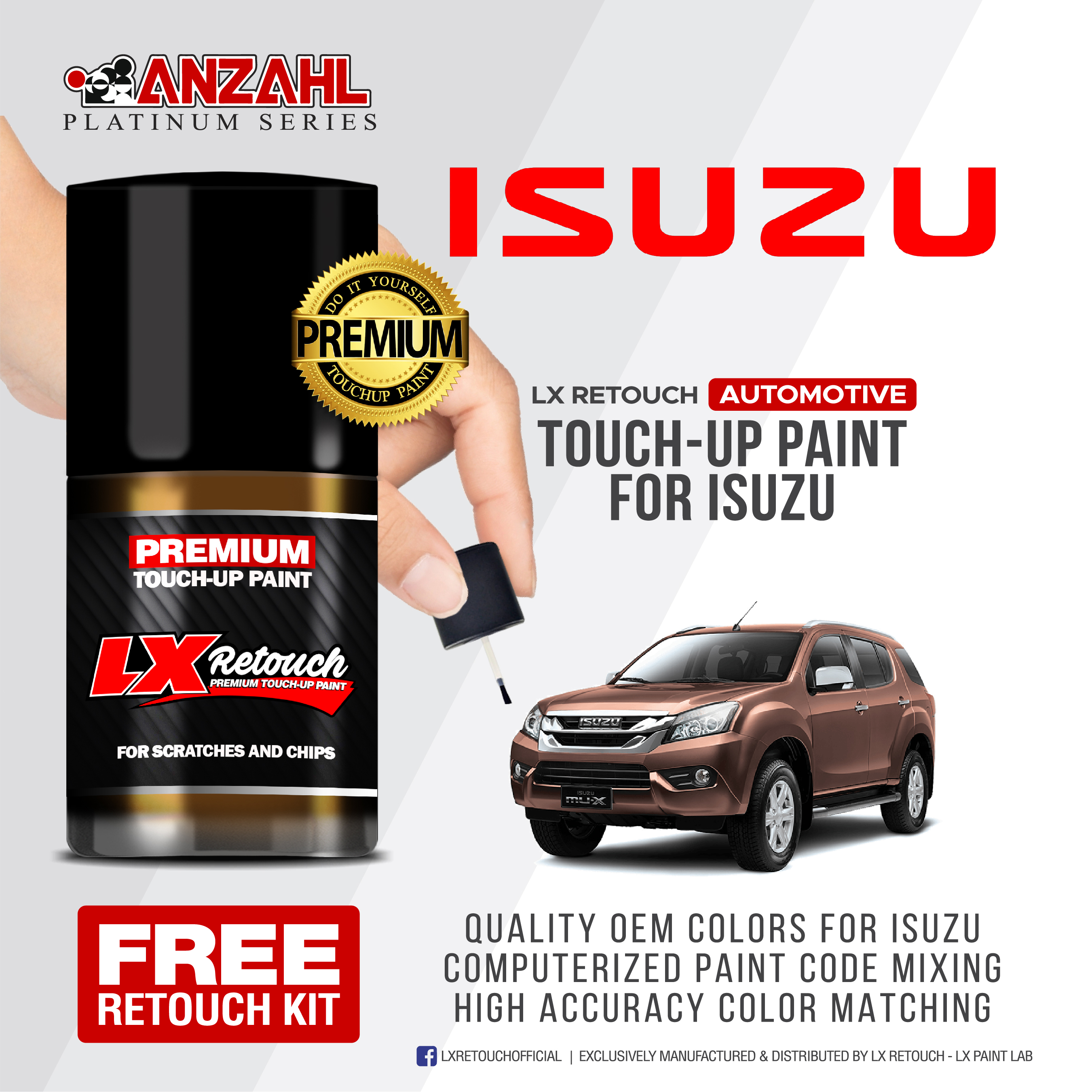 [ISUZU] PAINT REPAIR KIT CAR TOUCH UP PAINT FIX SCRATCH REMOVAL LX ...