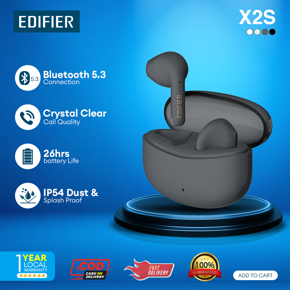 Edifier X2s Wireless Bluetooth Headset 5.3 - AI Noise Cancellation ...