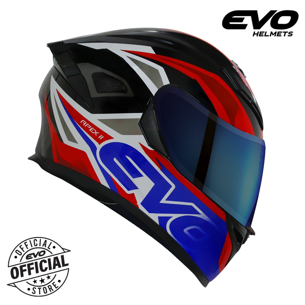 EVO Gsx 3000 Apex Ii Full Face Dual Visor Helmet With Free Clear Lens ...