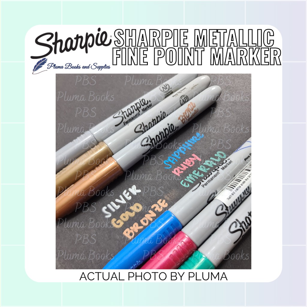 𝐏𝐁&𝐒 - 𝐑𝐞𝐬𝐭𝐨𝐜𝐤 Sharpie Metallic Fine Point Permanent Marker gold/silver ...