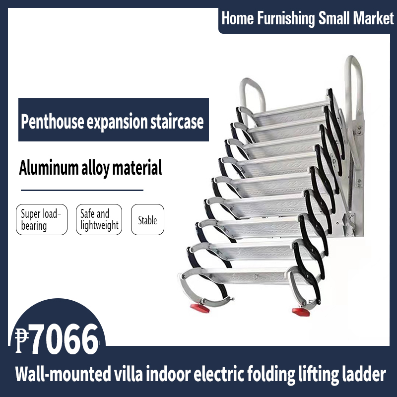 Aluminum alloy telescopic attic staircase household folding staircase ...
