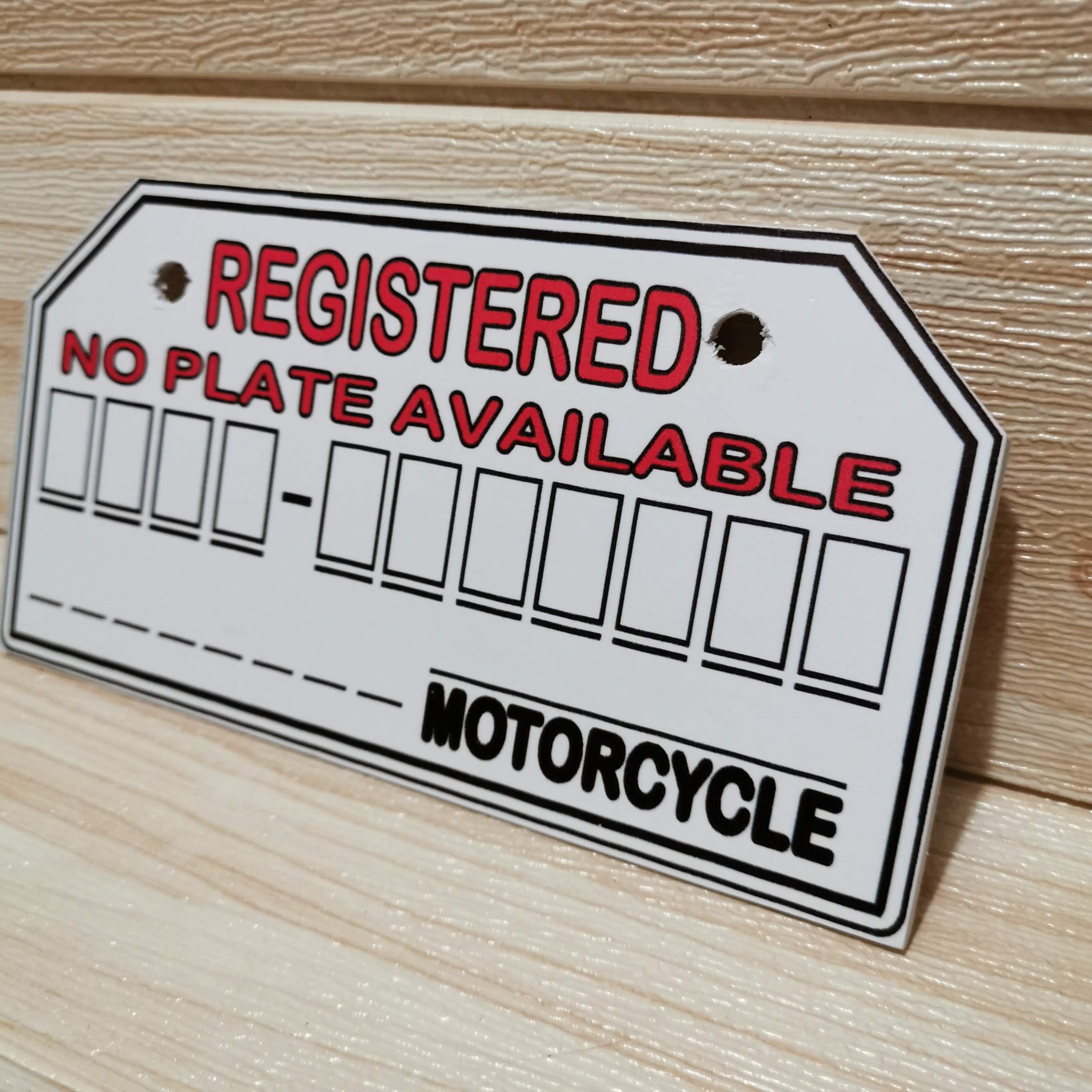 Motorcycle Temporary Plate Manual Input Temporary Registered Plate ...