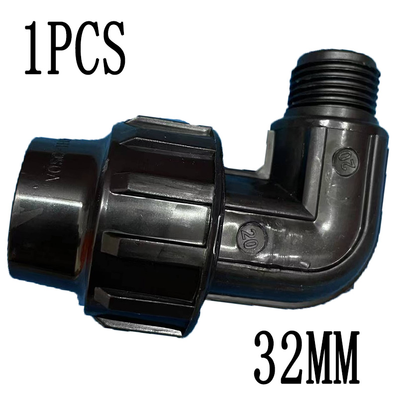 VOSCHTECH 1PCS 1/2" 3/4" 1" Black PE Fittings Male Compression Elbow ...
