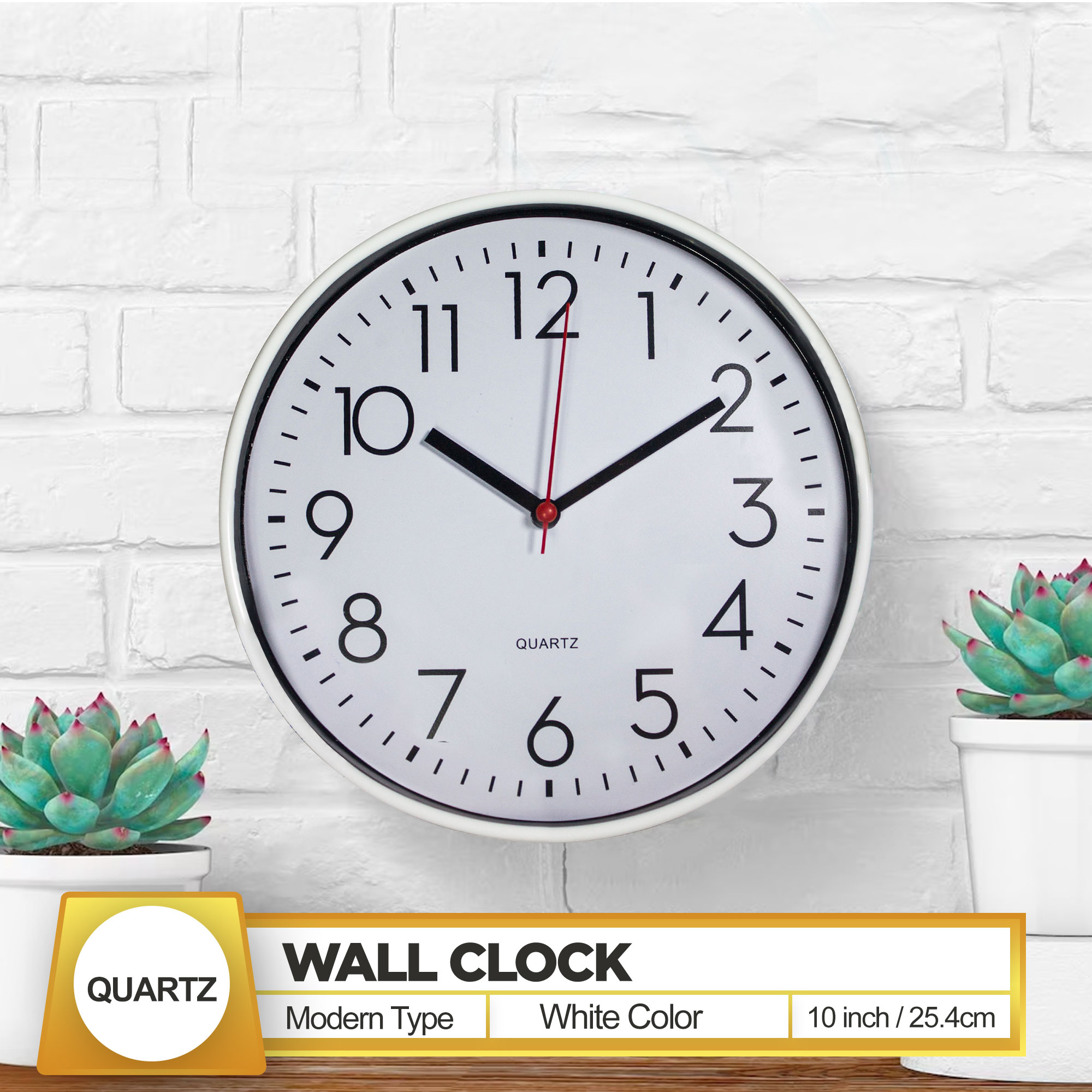 Quartz Wall Clock 25cm Ø (10 inches) - Gold Mind Everyday Low Price ...