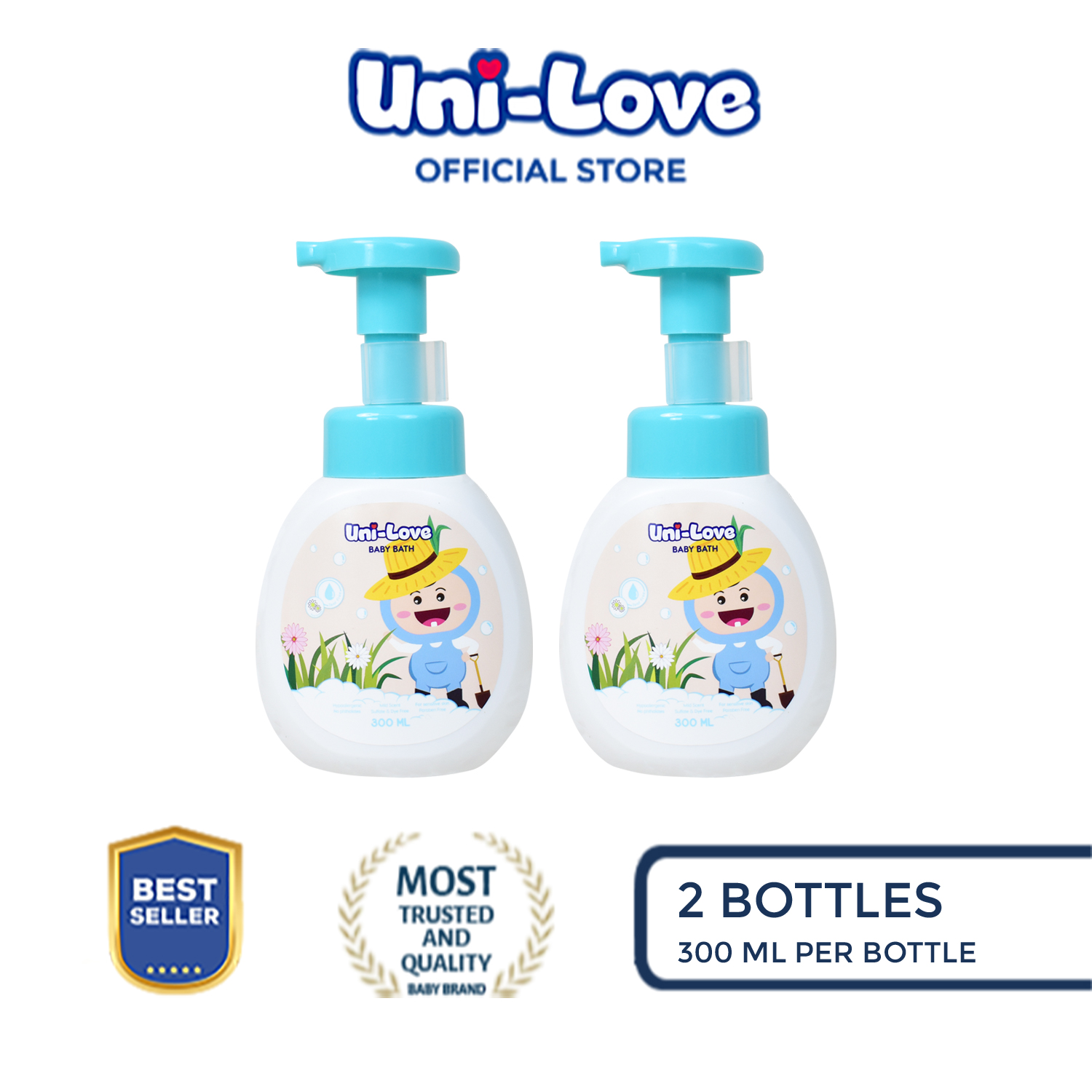 UniLove Baby Bath (Floral Scent) 300ml Bottle of 2 | Lazada PH