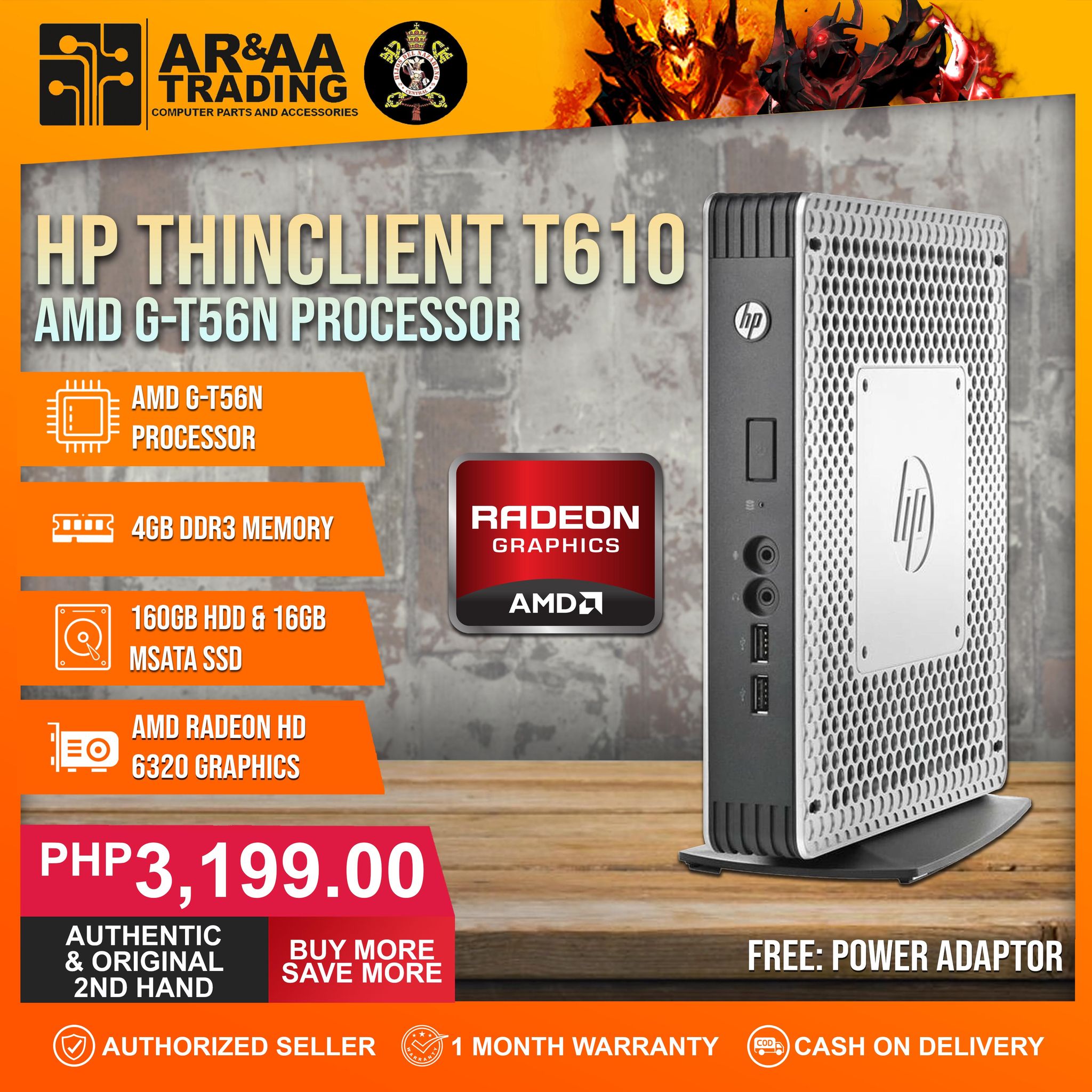Computer Mini Desktop Package CPU HP Thin Client T610 AMD G-T56N ...