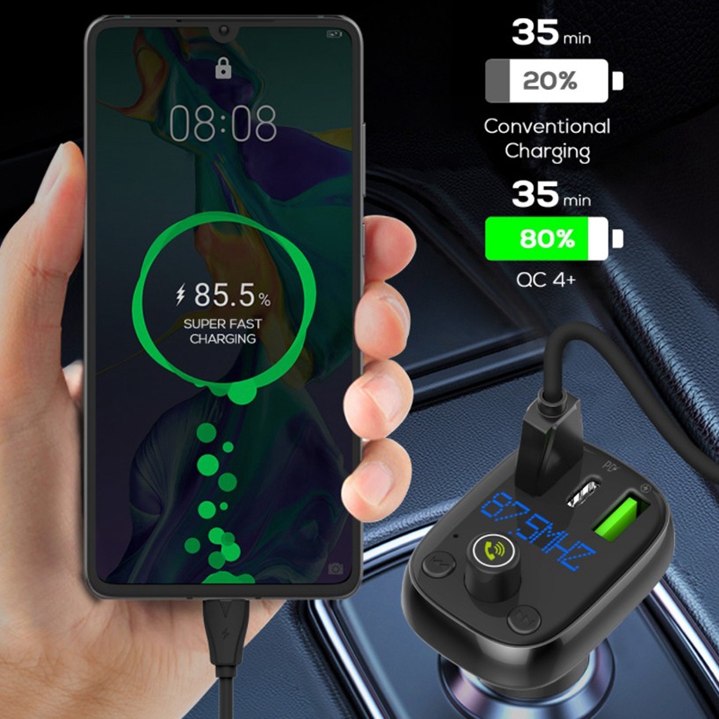 LDNIO C704Q 36W USB Car Type-C Mp3 Player Bluetooth Fast Charger ...