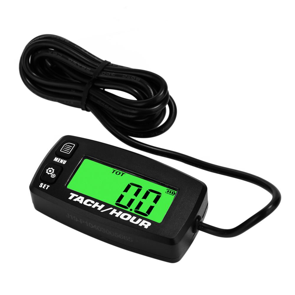 Lightweight Portable Backlit LCD Digital Tach Hour Meter Tachometer ...