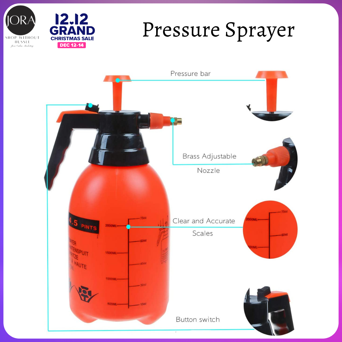 JORA l Pressure sprayer / Multi purpose Pressure water sprayer ...