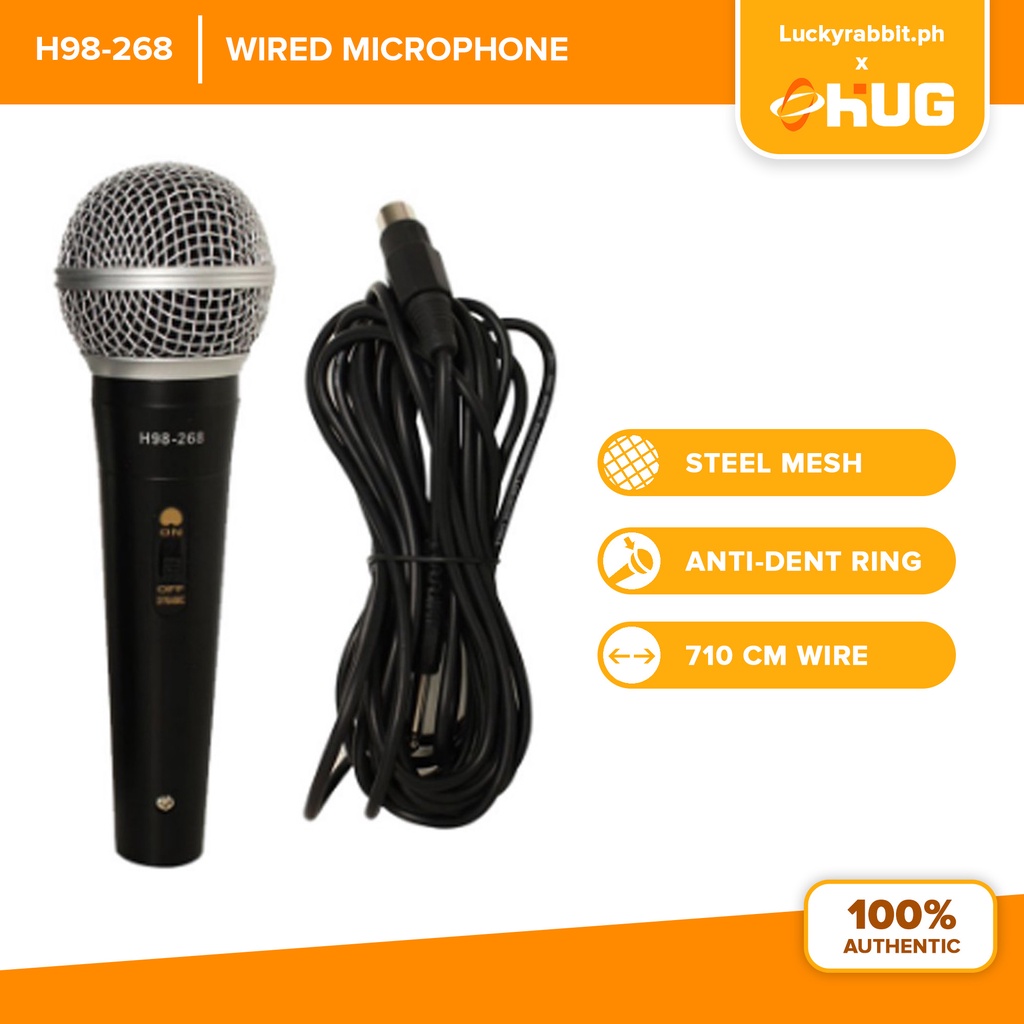 HUG Professional Dynamic Handheld Wired Microphone - H98-268 | Lazada PH