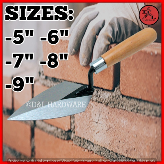 D-2411 Pointed Cement Trowel Wooden Handle Forging One Point ...