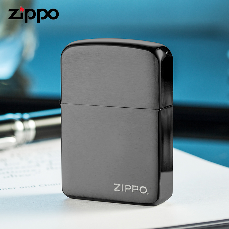 Zippo 1941 Repli-ca With Zippo Logo Black Ice Pocket Lighter | Zippo ...