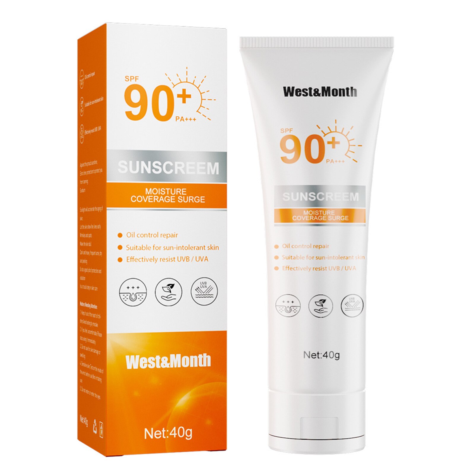 Original West Month (40g) Sunscreen SPF 90+ Sun Blocker Lotion For Face ...